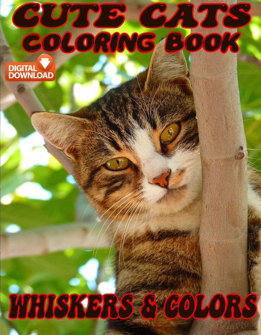 Cute Cats Coloring Book. Whiskers & Colors