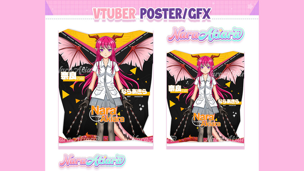 Stylish and Eye-catching VTuber Posters V4 for Streamer