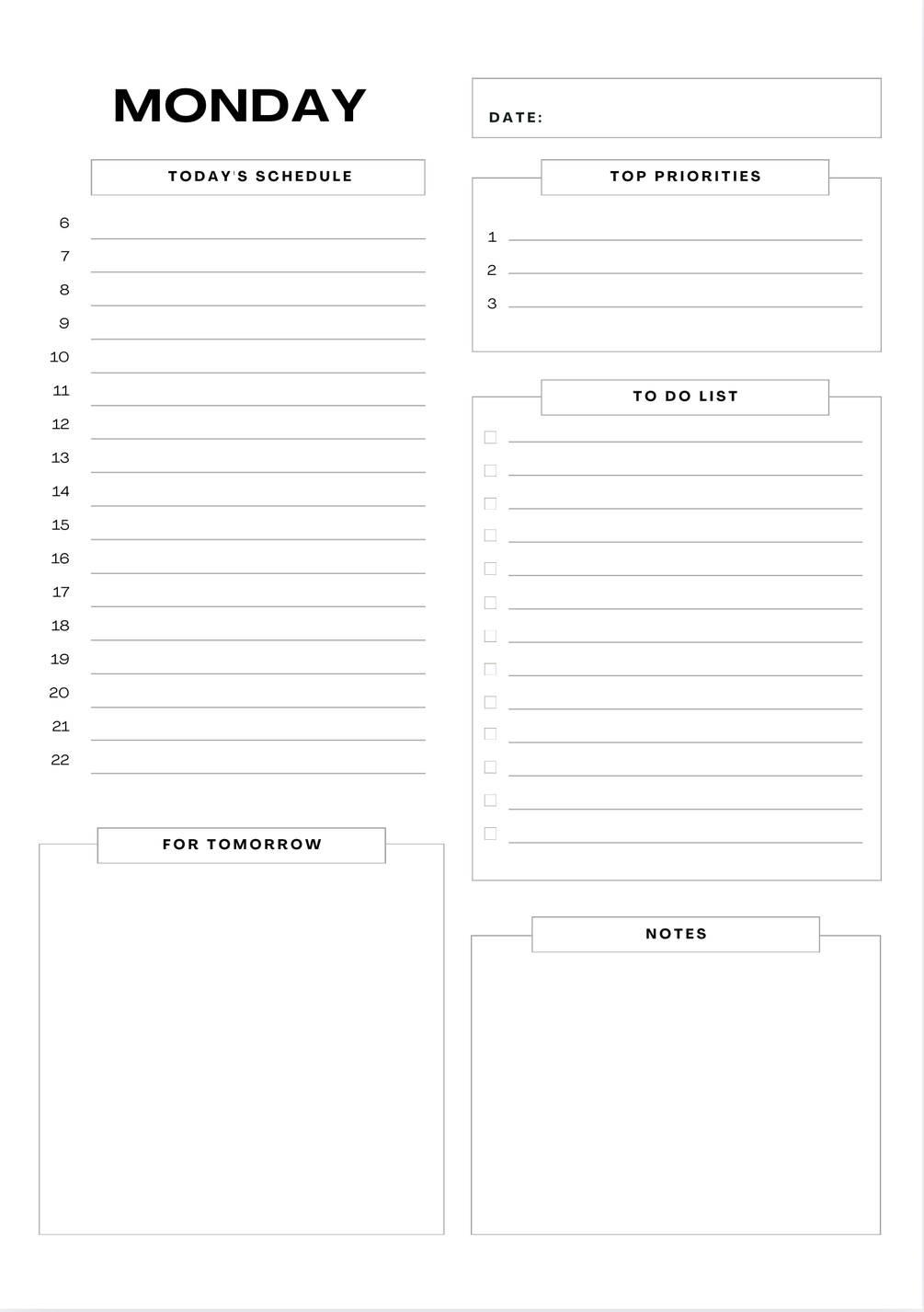 The Ultimate One-Page Life Planner