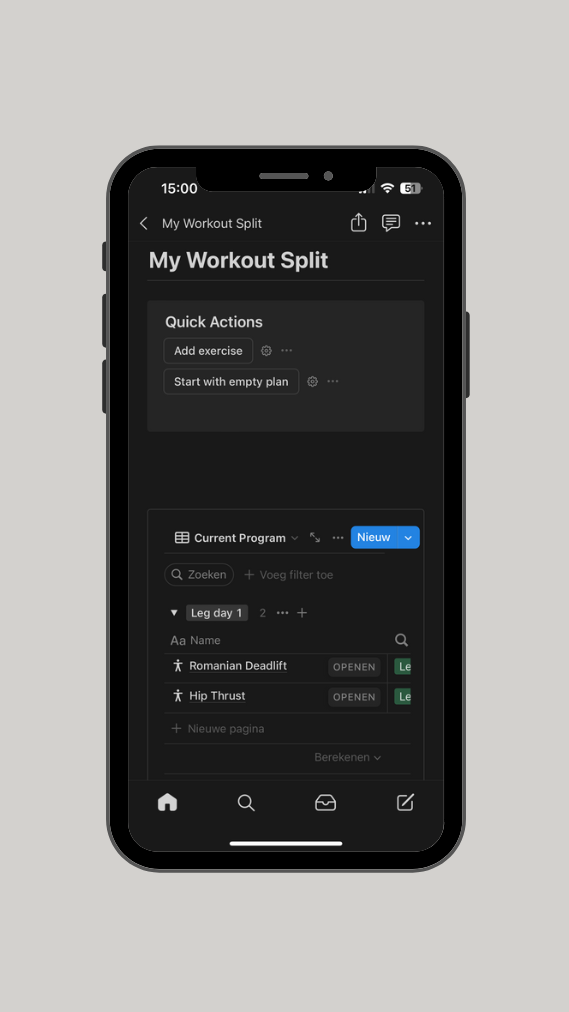 Notion Template: Workout Split