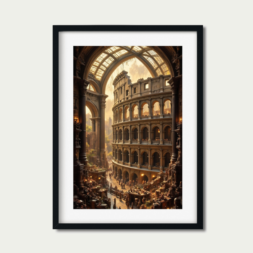Rome Cinematic Abstract Wall Art – Colosseum Digital Painting ...