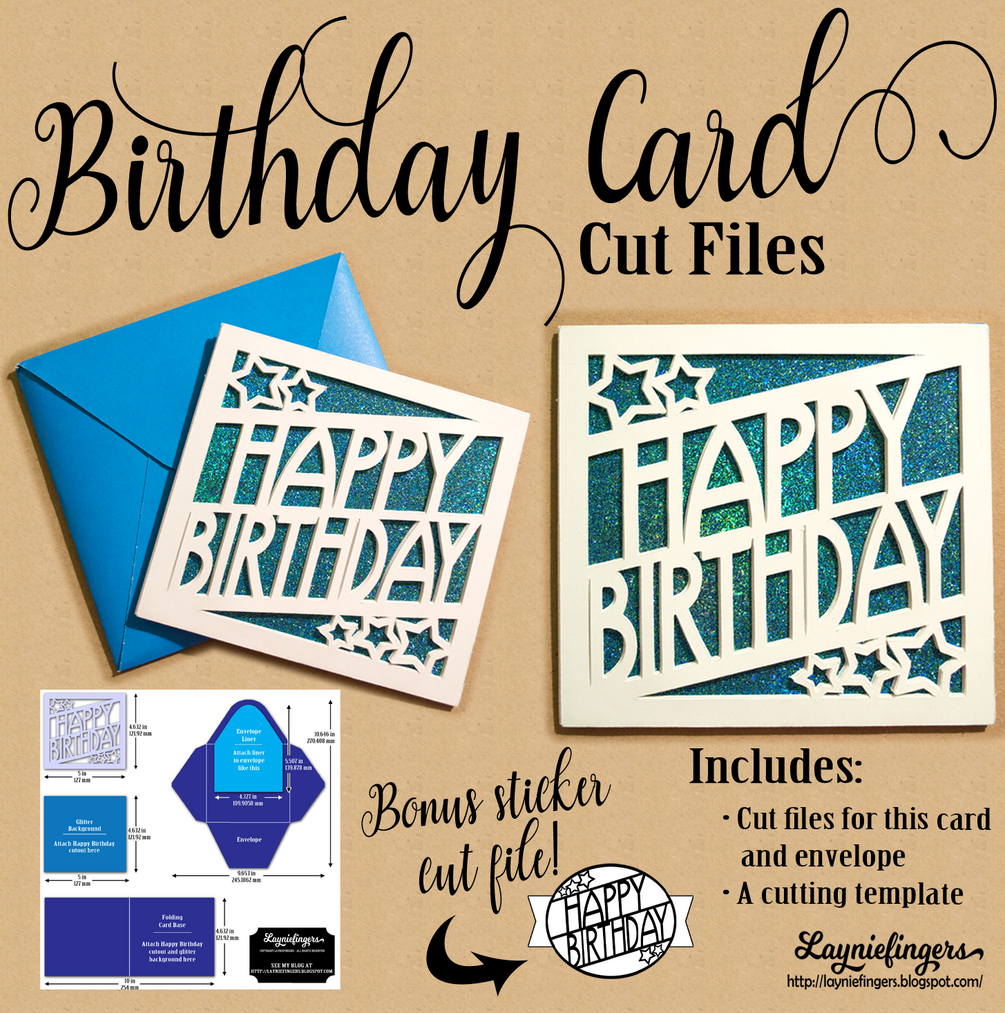 Happy Birthday card cutting files for cutting machines- Cricut ...