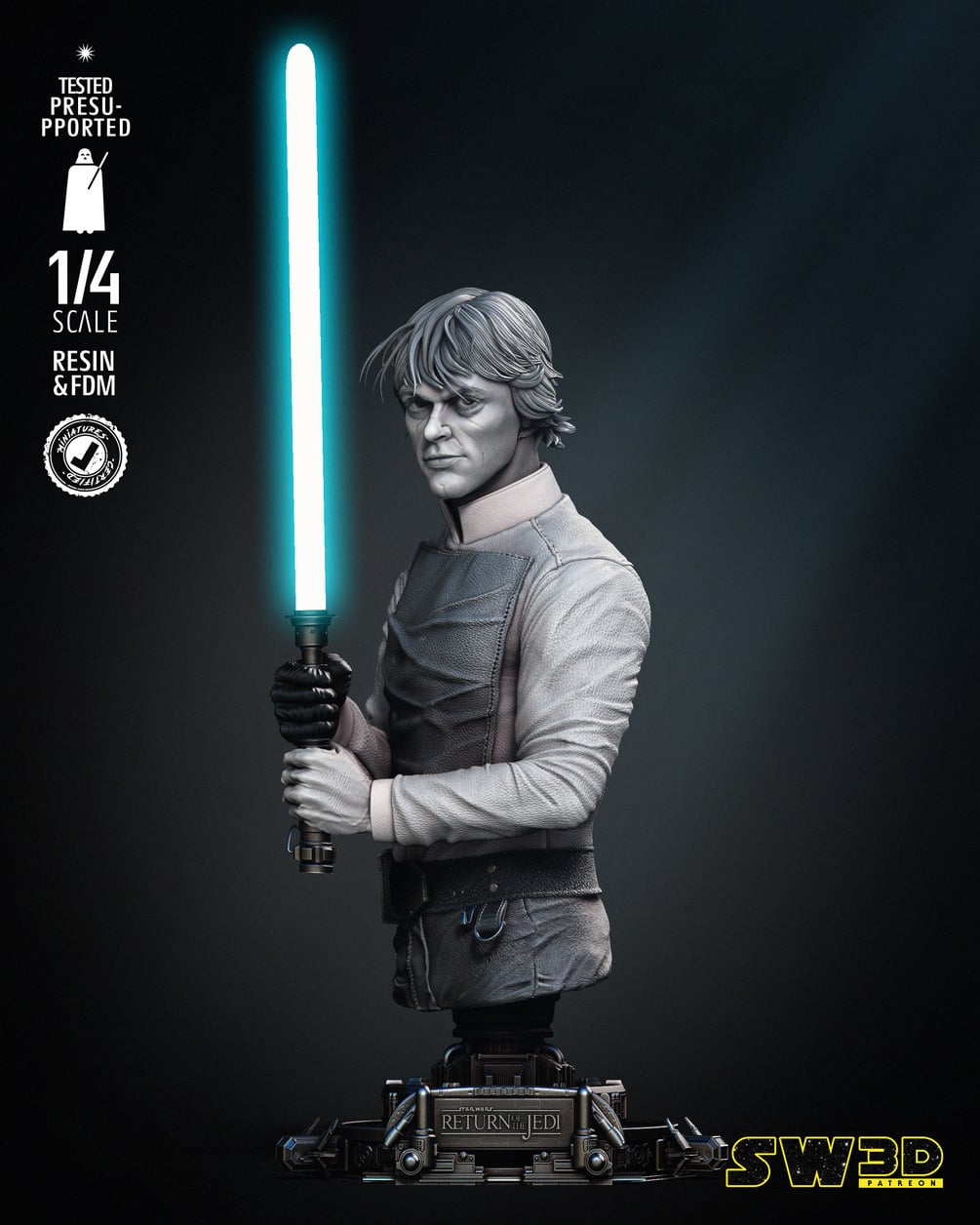 Luke Return of Jedi Bust - Star Wars 3D Models - Tested and Ready for ...