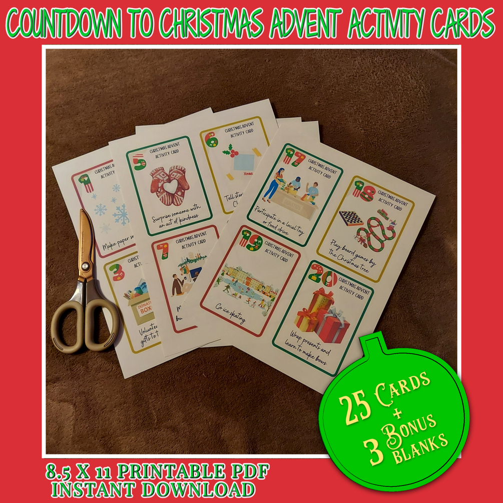 Christmas Advent Activity Cards Printable