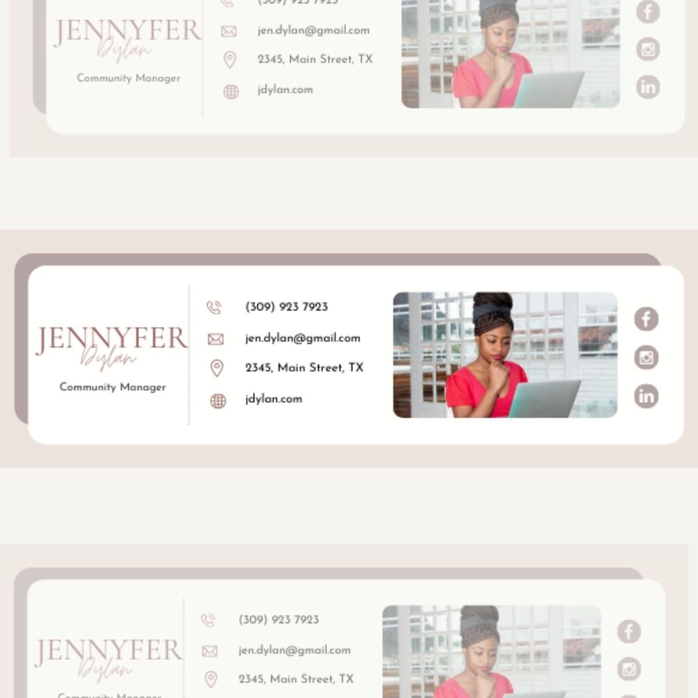 Canva Template Professional Email Signature - Editable - Customizable