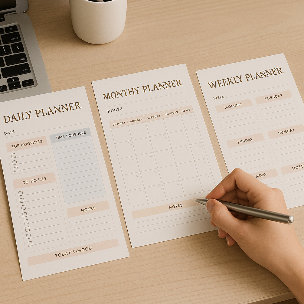 Daily, Weekly & Monthly Planner Bundle – Printable PDFs (copy) (copy)