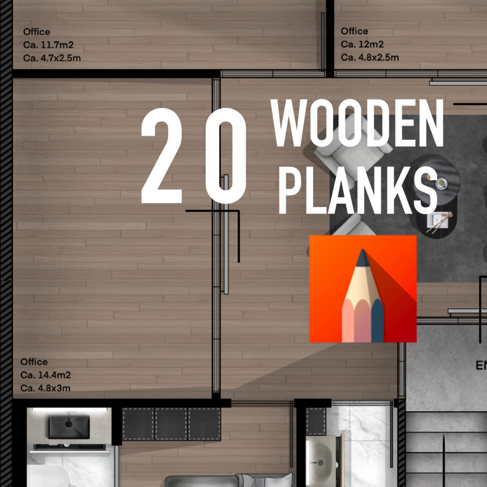 20 Wooden plank pattern texture for Sketchbook App