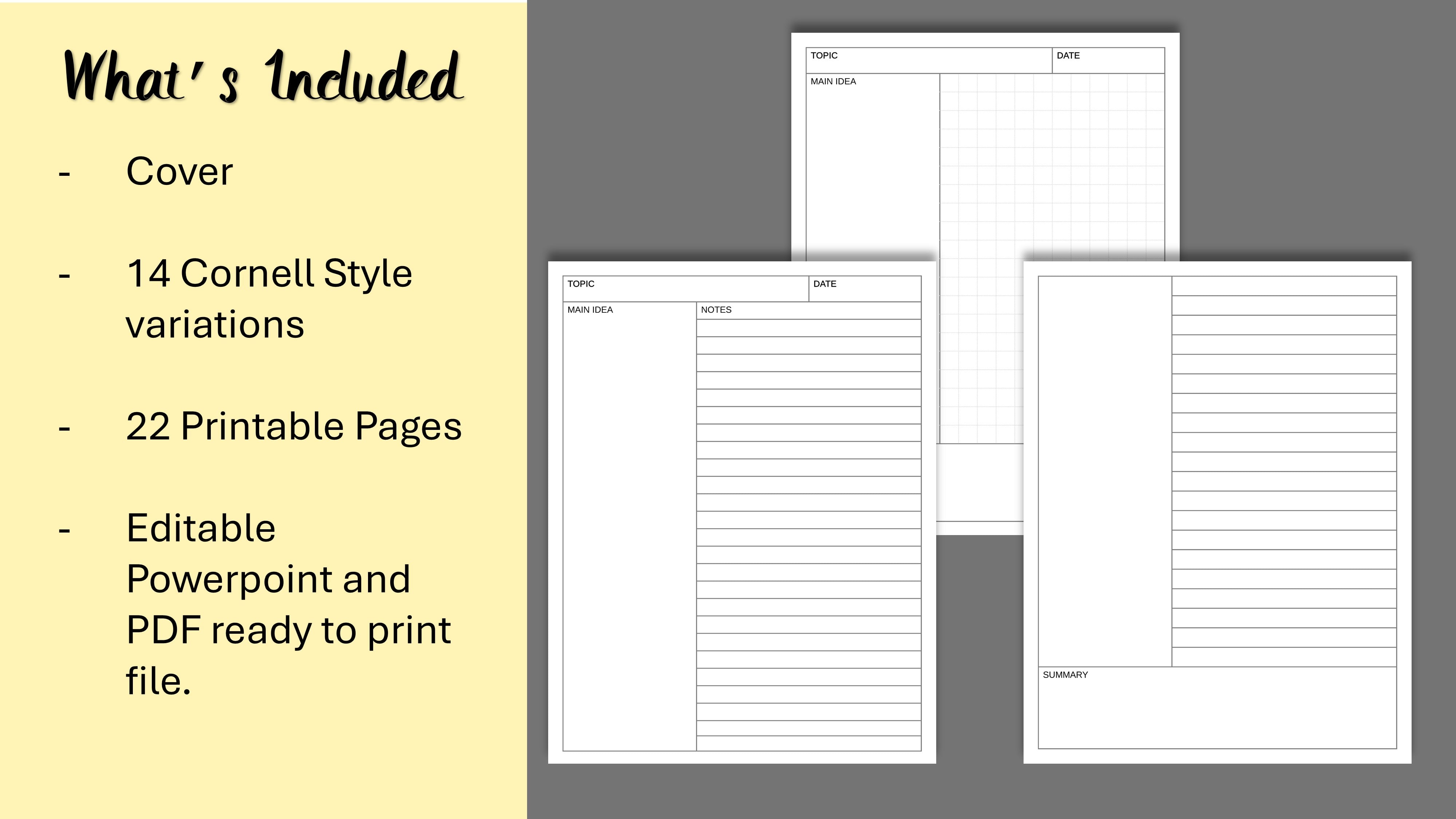 Cornell Notes Template