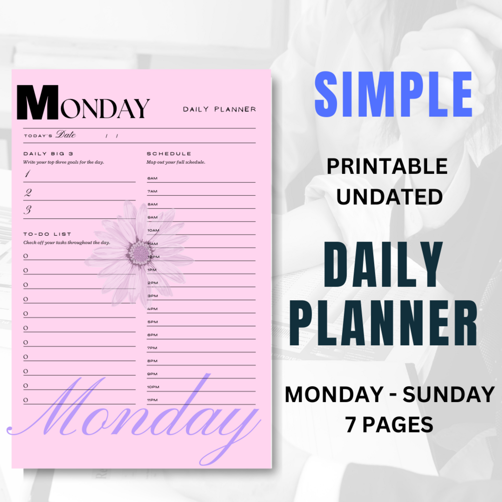 Printable Weekly Planner (Light Purple) #1