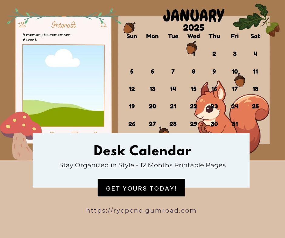 Printable Calendar Templates - Squirrel