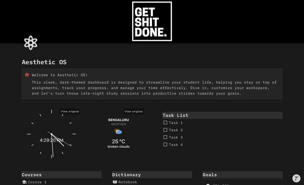 Aesthetic OS - Notion Template
