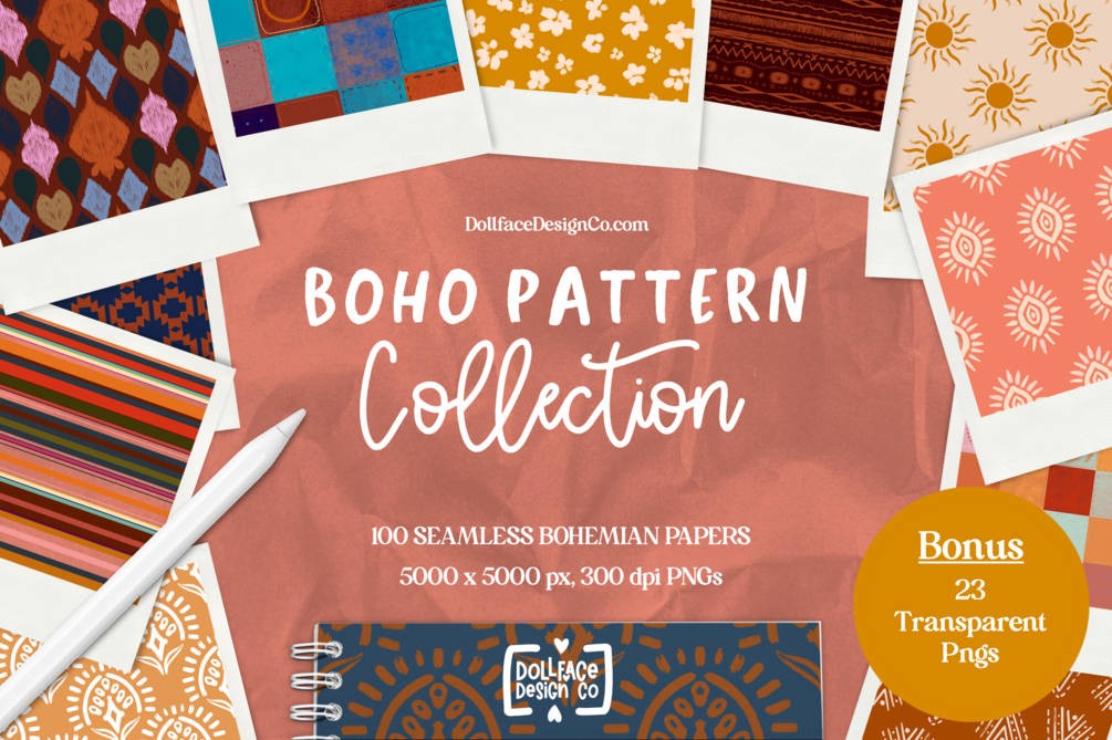 100pc Boho Pattern Collection