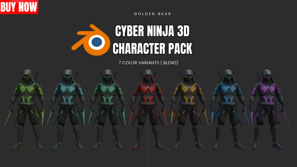 Cyber Ninja 3D Character Pack [.blend]
