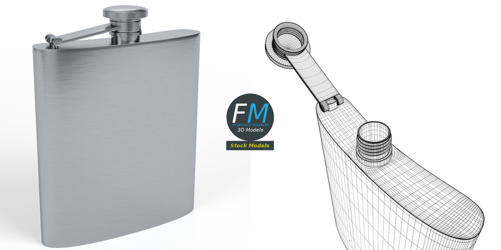 3D MODEL - Hip flask