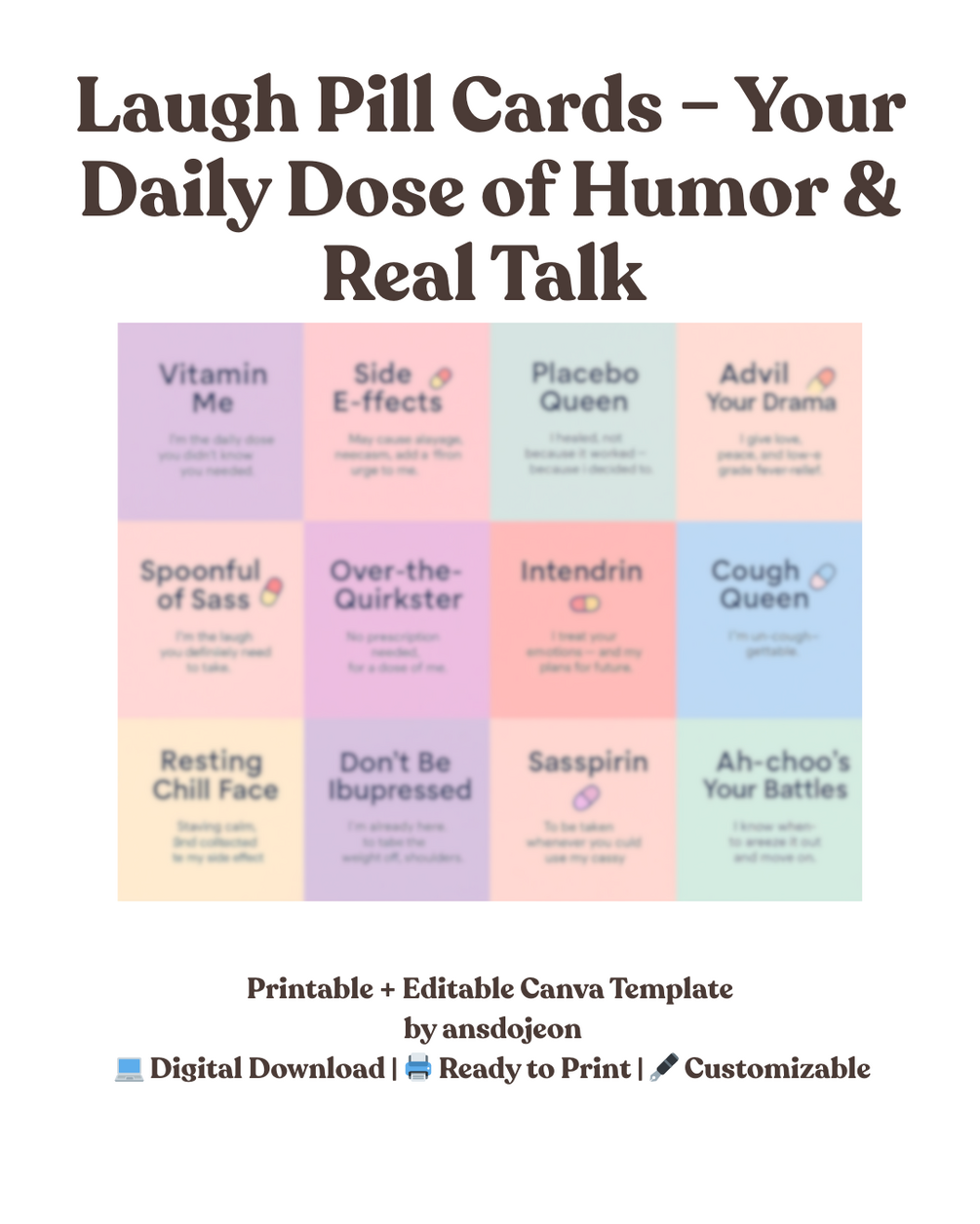 💊 The Laugh Pill Kit – Affirmations & Stickers for the Chronically ...