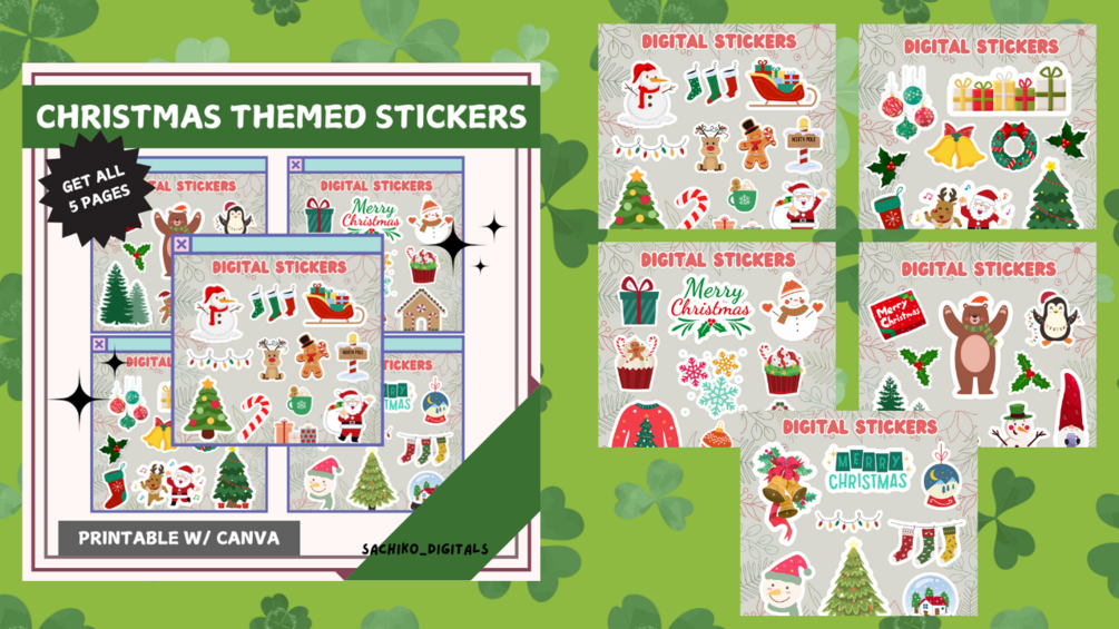 Christmas Themed Digital Stickers
