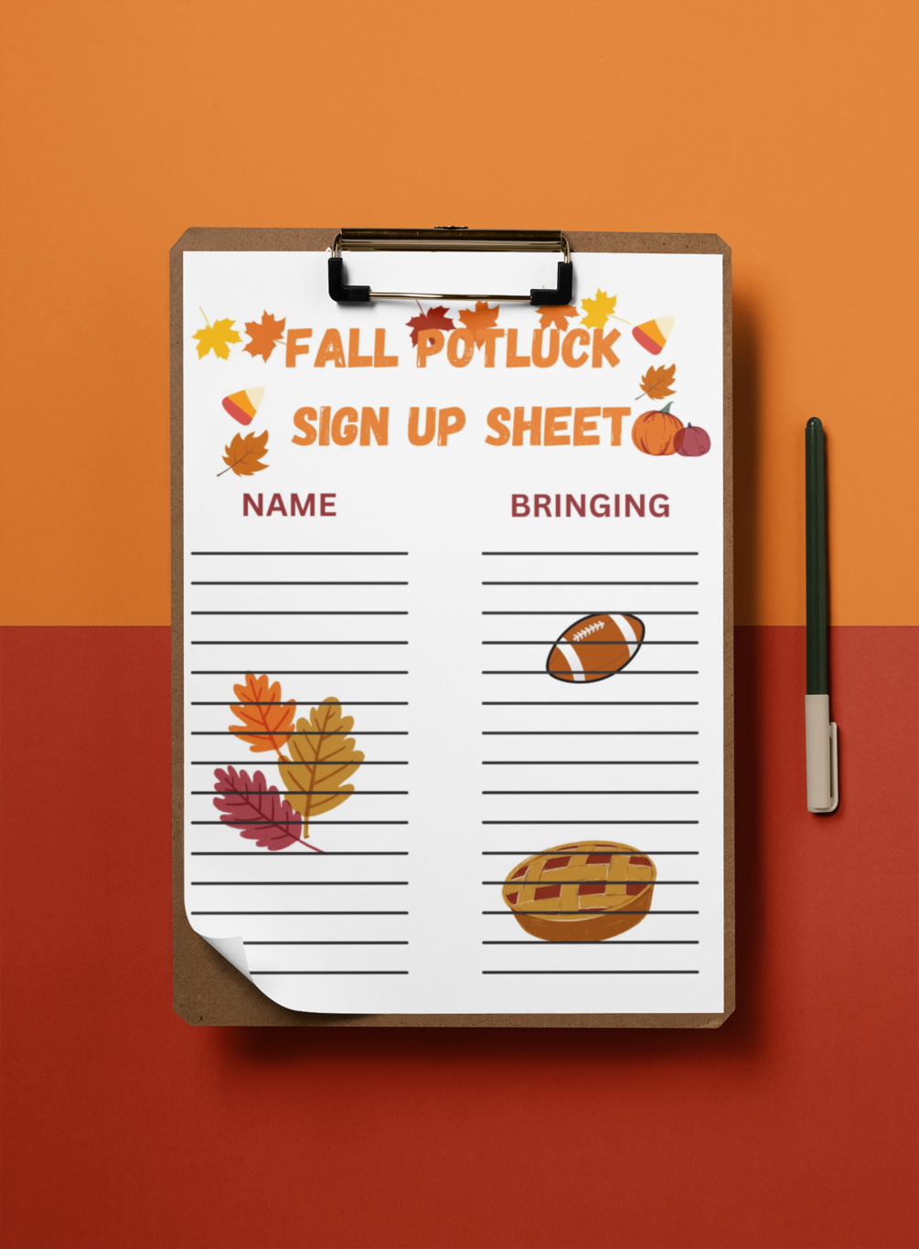 Fall Potluck Sign Up Sheet, Autumn Harvest Potluck, Potluck, Potluck ...