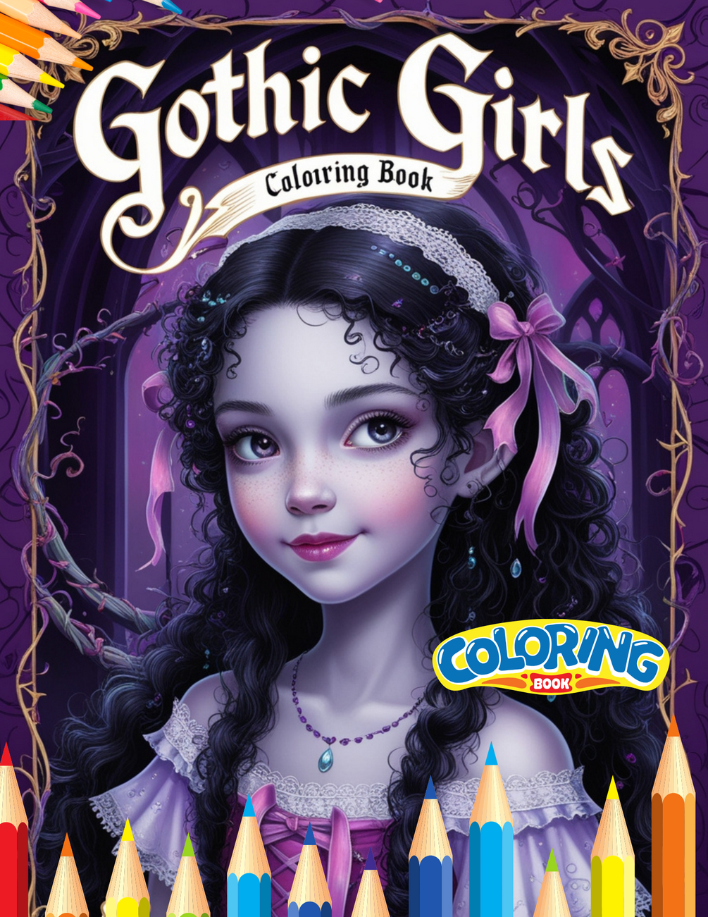 Gothic Girls Coloring Book: Embrace the Dark Elegance