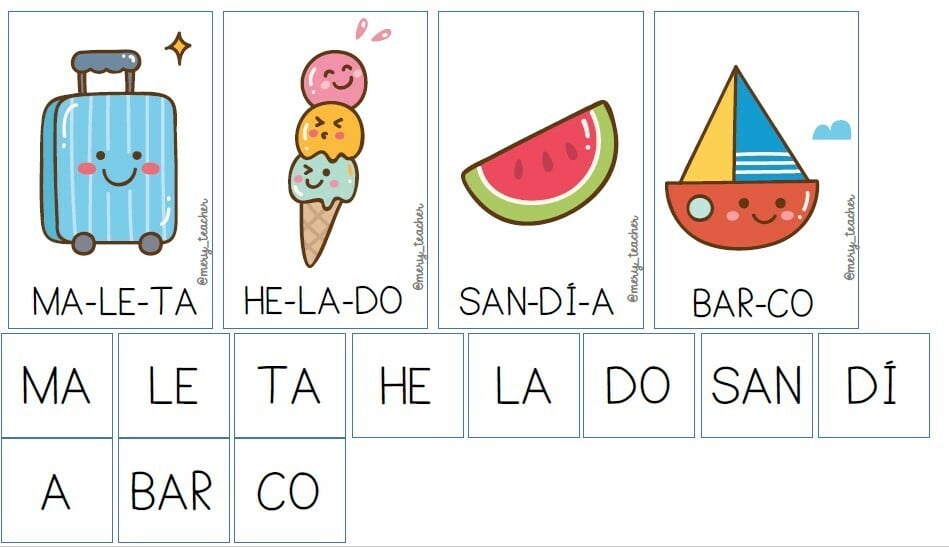 JUEGO CON LAS SÍLABAS. Verano