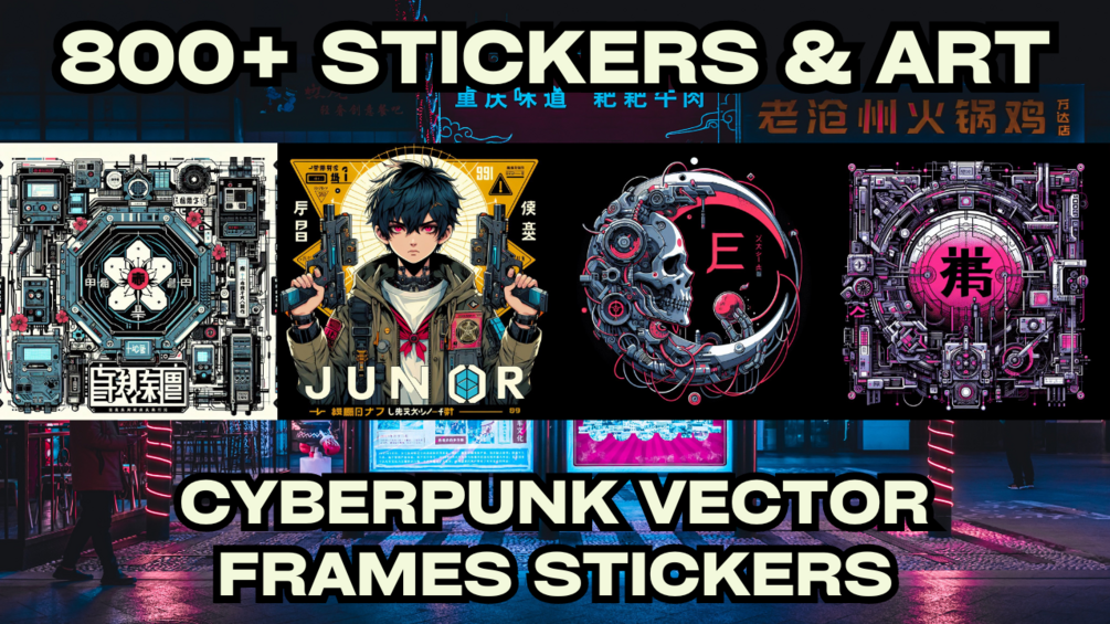 800+ Cyberpunk Vector Frames Stickers