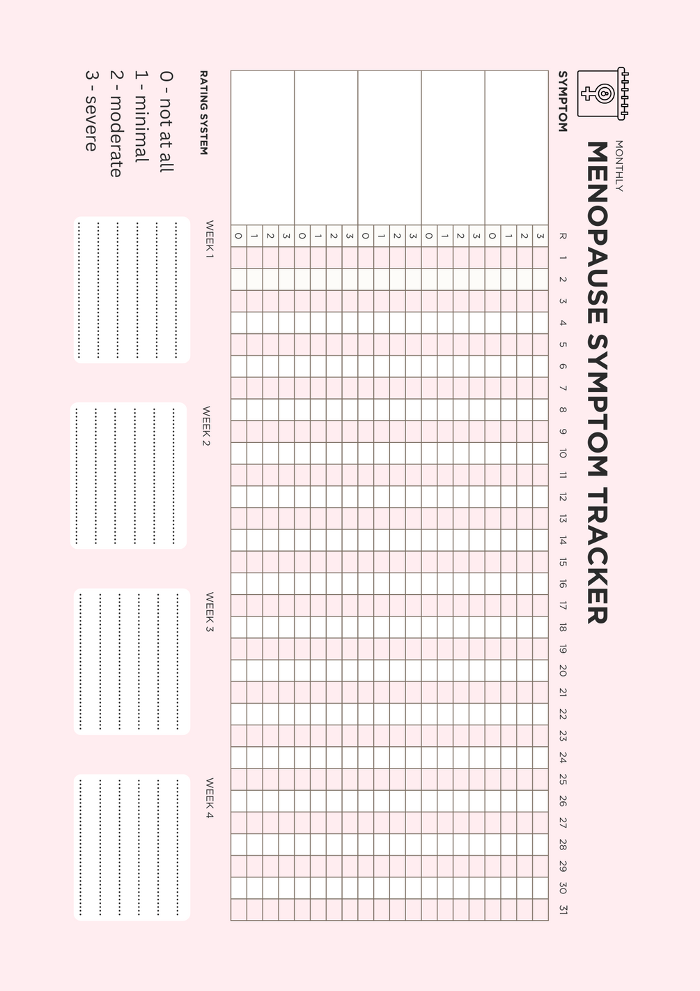 Monthly Menopause Symptom Tracker