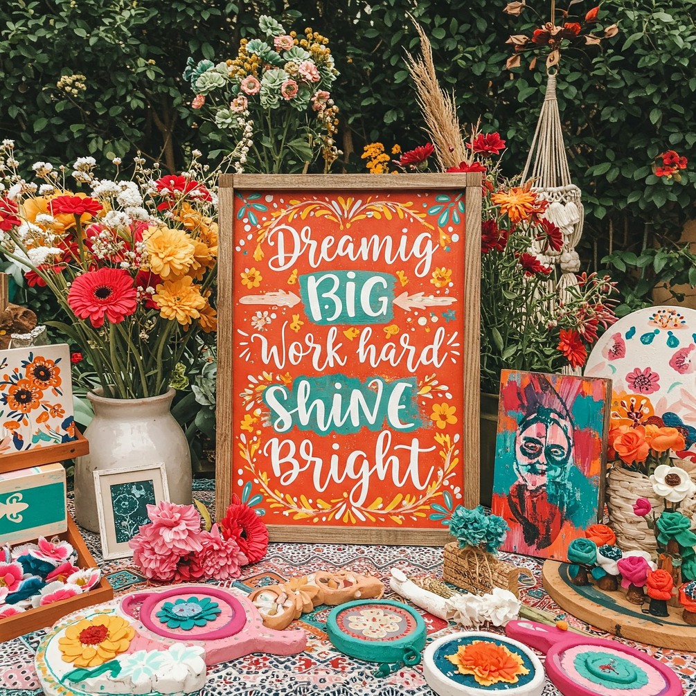 Dream Big, Work Hard, Shine Bright: Colorful Inspiration Quote