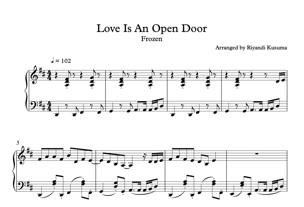 Love Is An Open Door - Frozen (Sheet Music)