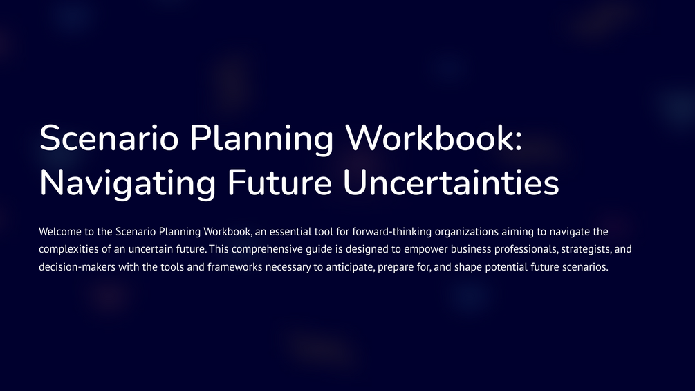 Scenario Planning Workbook