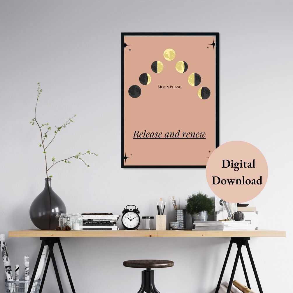 “Ethereal Moon Phases” — Minimalist Wall Art