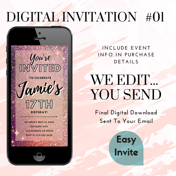 Digital Invitation | E-Invite | Digital Phone Invitation | Text Message ...
