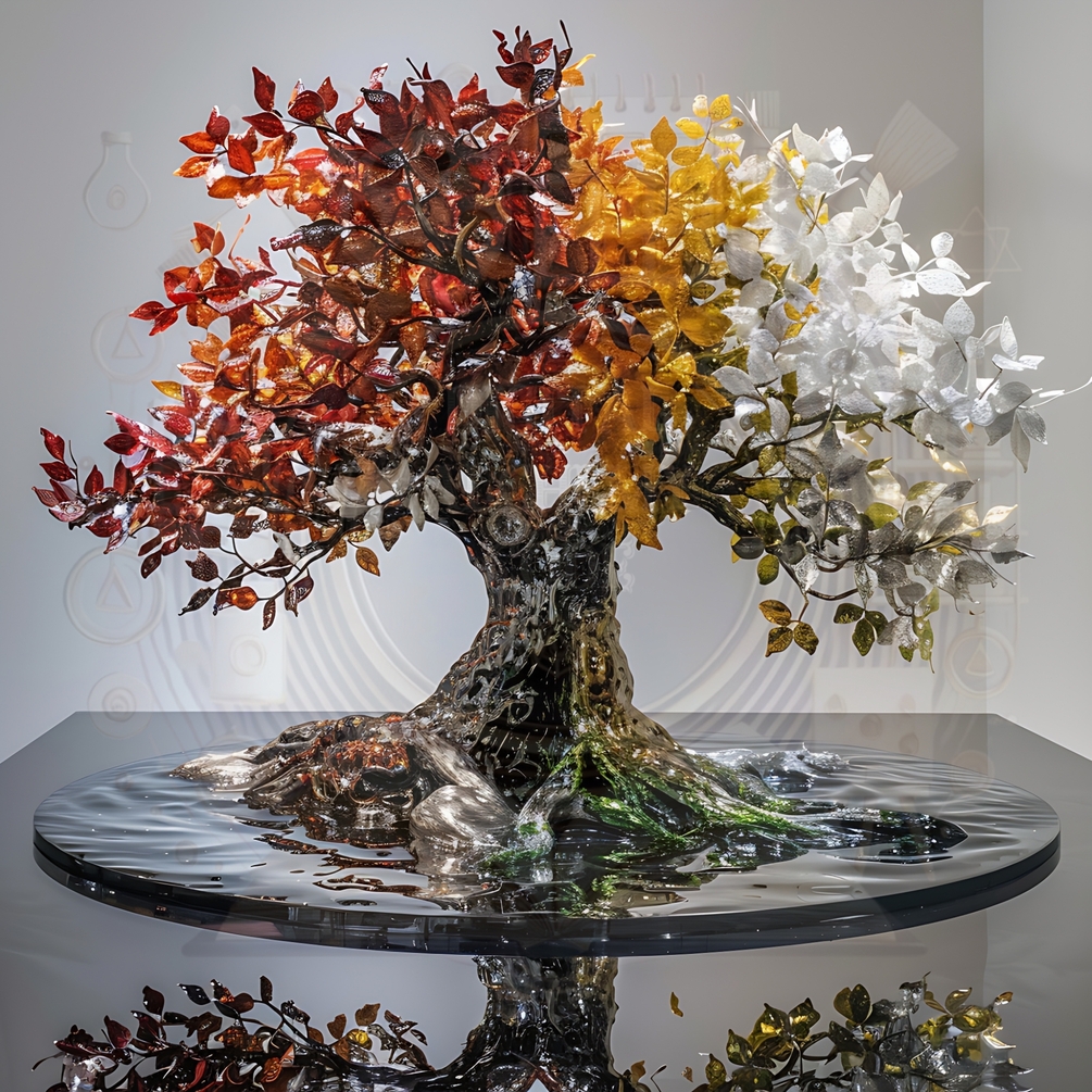 Four Seasons Tree Art Print, Digital Wall Decor, Printable Tree of Life ...