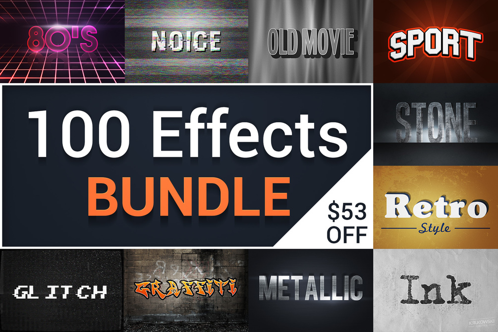 Text Effects Styles Bundle for Photoshop
