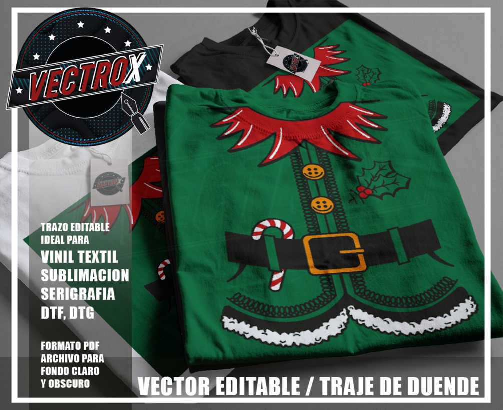 Vector Editable - Traje De Duende