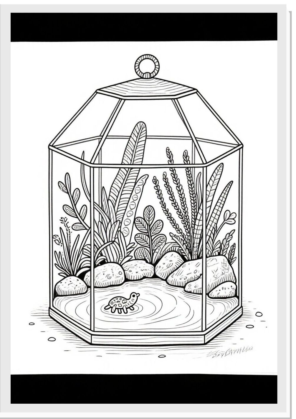 Dive into a tiny world of wonder with this terrarium 13 coloring pages