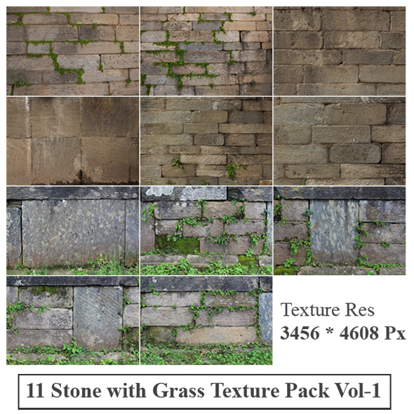 11 Hi res Stone with Grass Texture Pack.vol_1