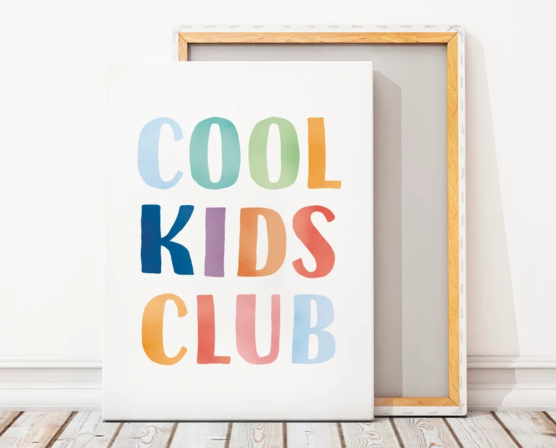 Cool Kids Club Poster, Playroom Decor