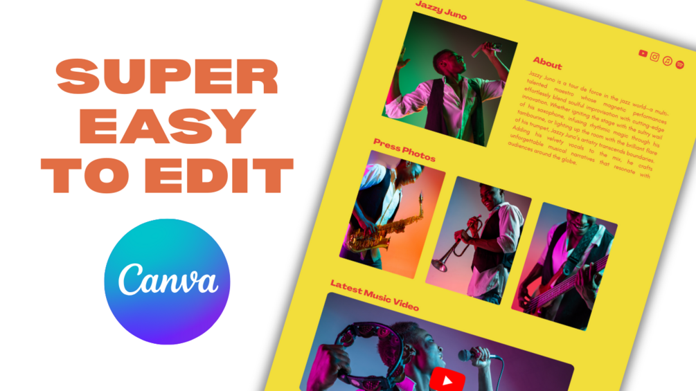 Simple Artist EPK Template (Canva)