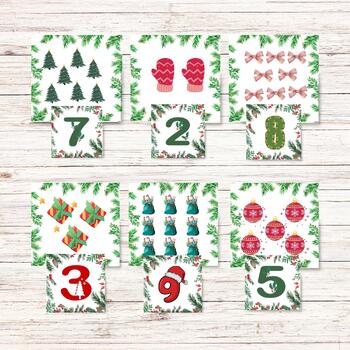 Christmas Math Activities: Matching Numbers to Quantities, Counting to 10
