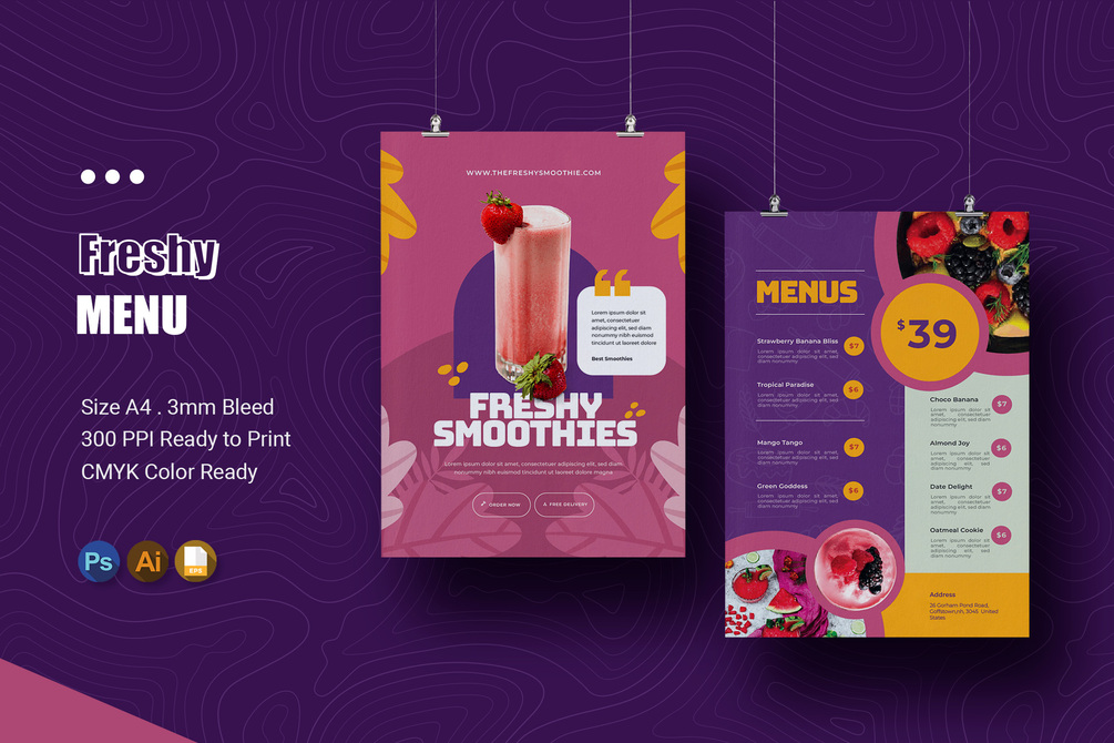 Freshy Smoothie Menu