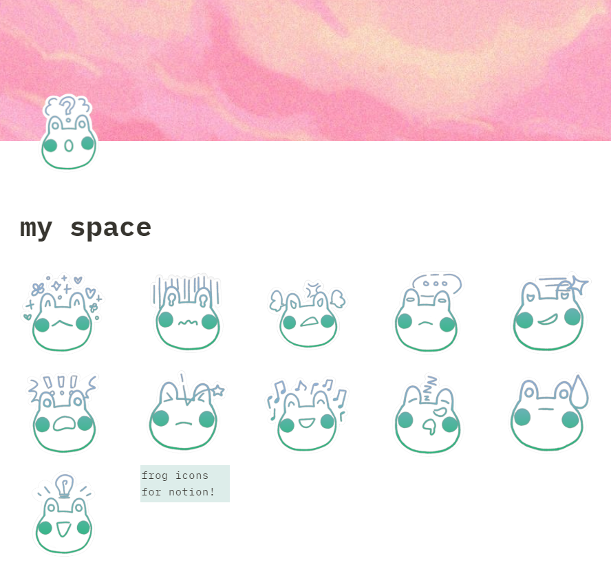 Notion Frog Emote Icons