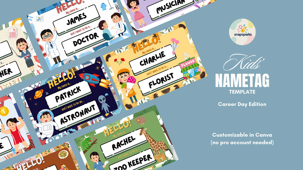 Nametag for Kids (Career Day Edition)