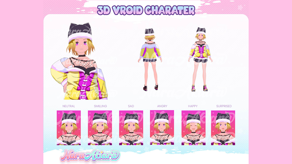 3D Vroid Character Design Anita Anime Girl Ready for Streamer