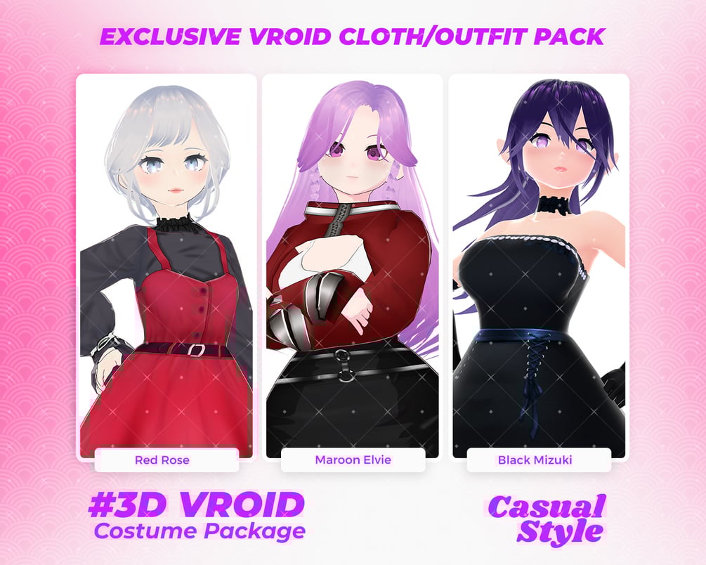 Casual Street Style for VTuber Girl Avatars - VRoid Clothing Pack ...