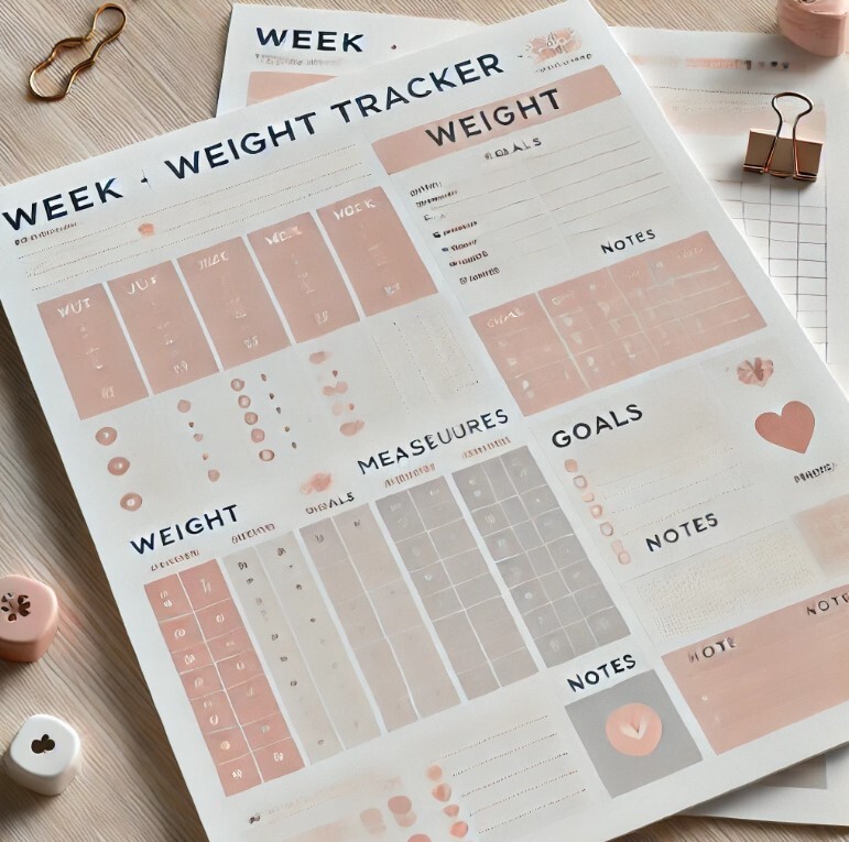 Printable Weight Tracker | DailyProgress Log | Fitness & Wellness Goal ...