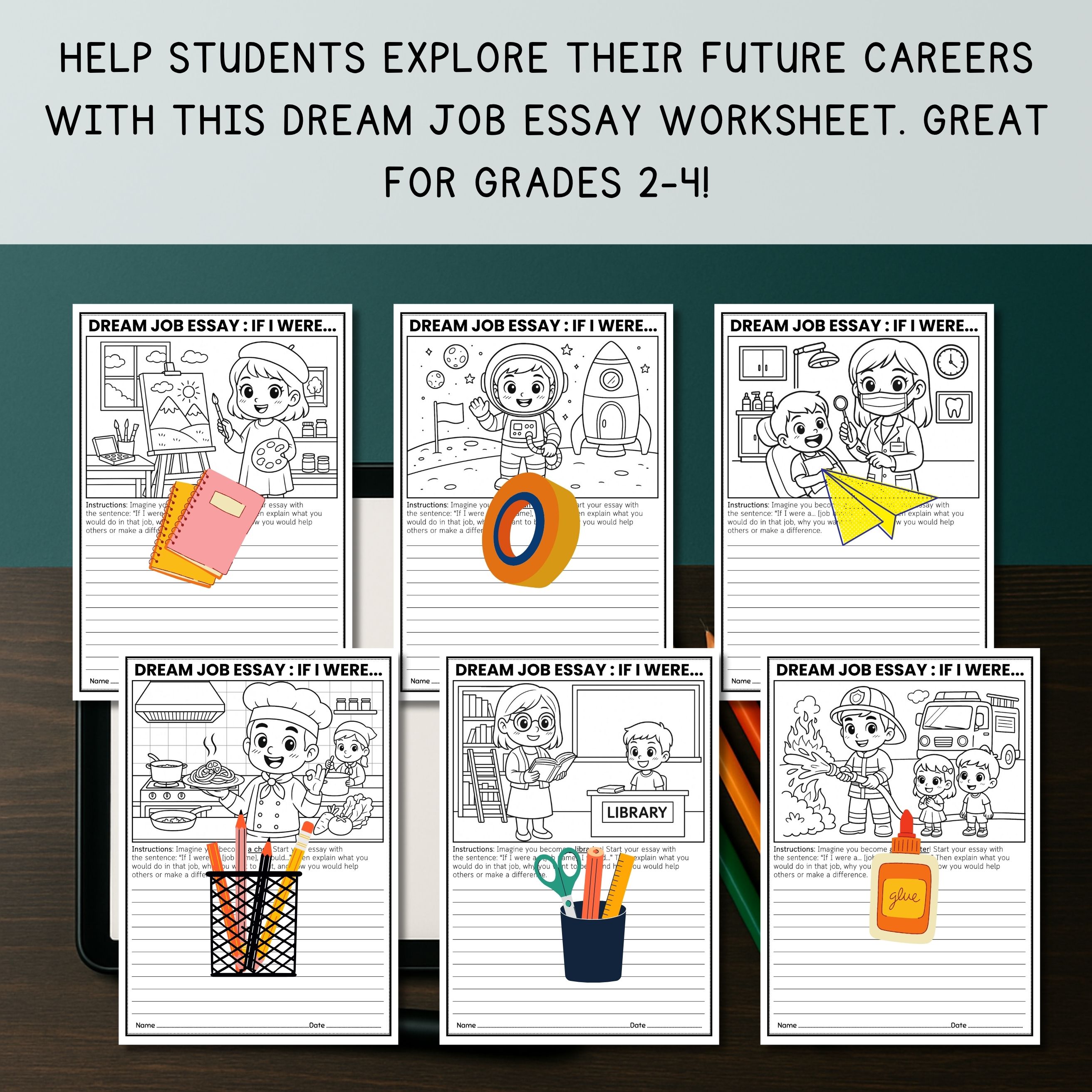 Dream Job Essay Writing Worksheets for Grades 2–4, Creative Writing ...