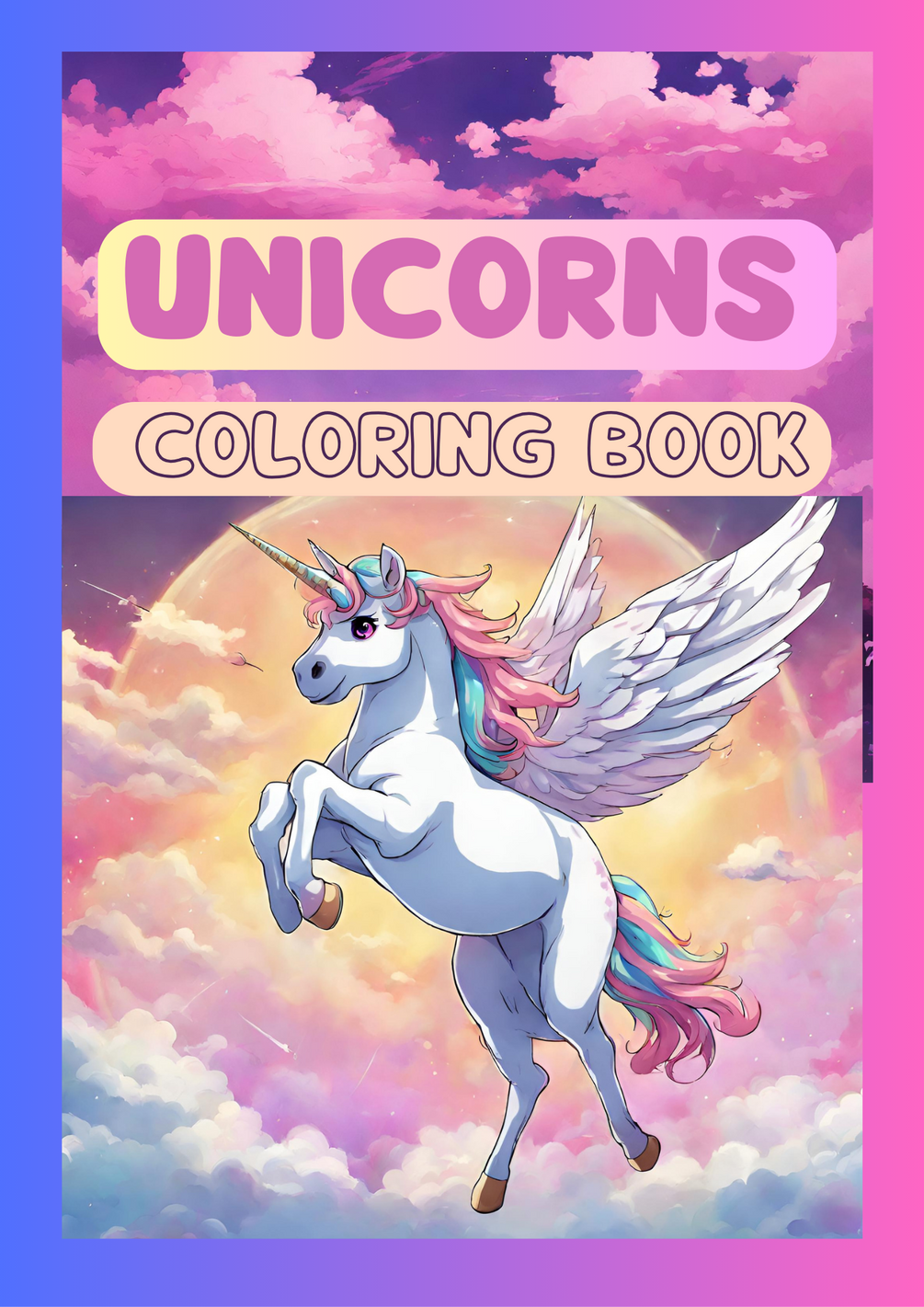 Pink Unicorns Coloring Book