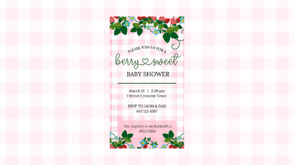 🍓 Berry Sweet e-Invite – Animated Canva Template