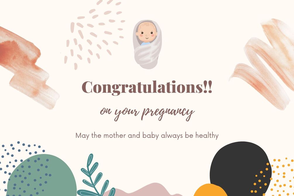 Elegant and joyful pregnancy greeting card