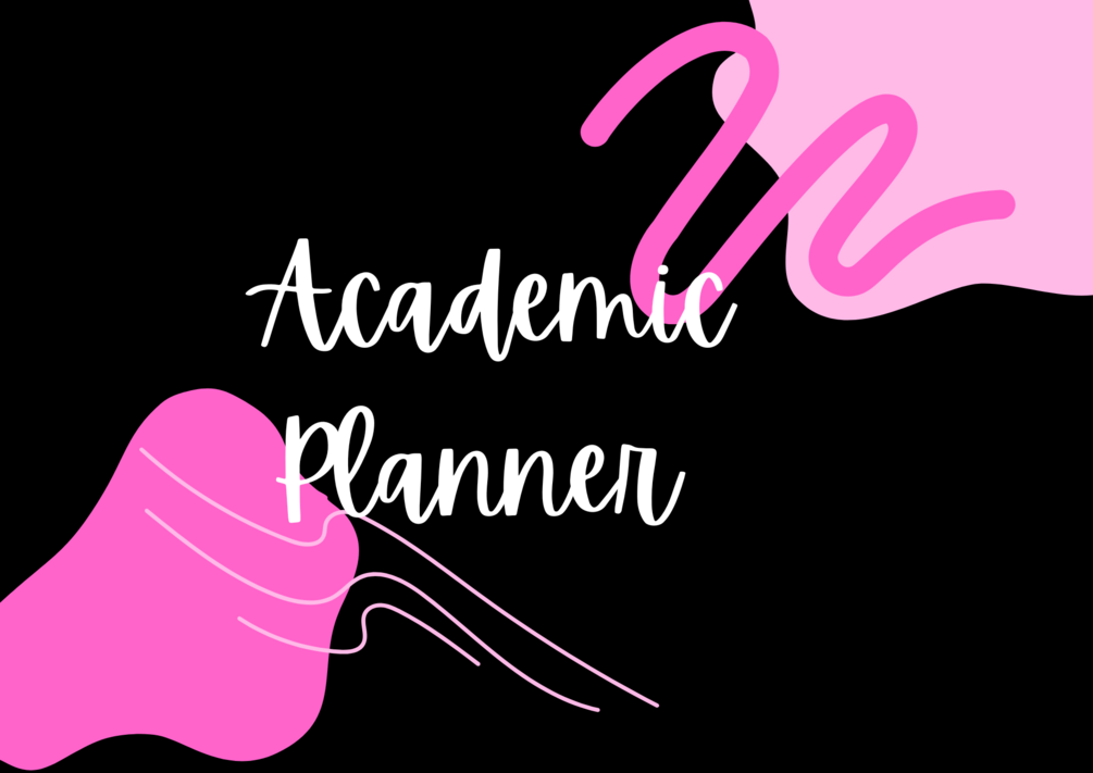 Pink Academic Planner: Monthly and Weekly
