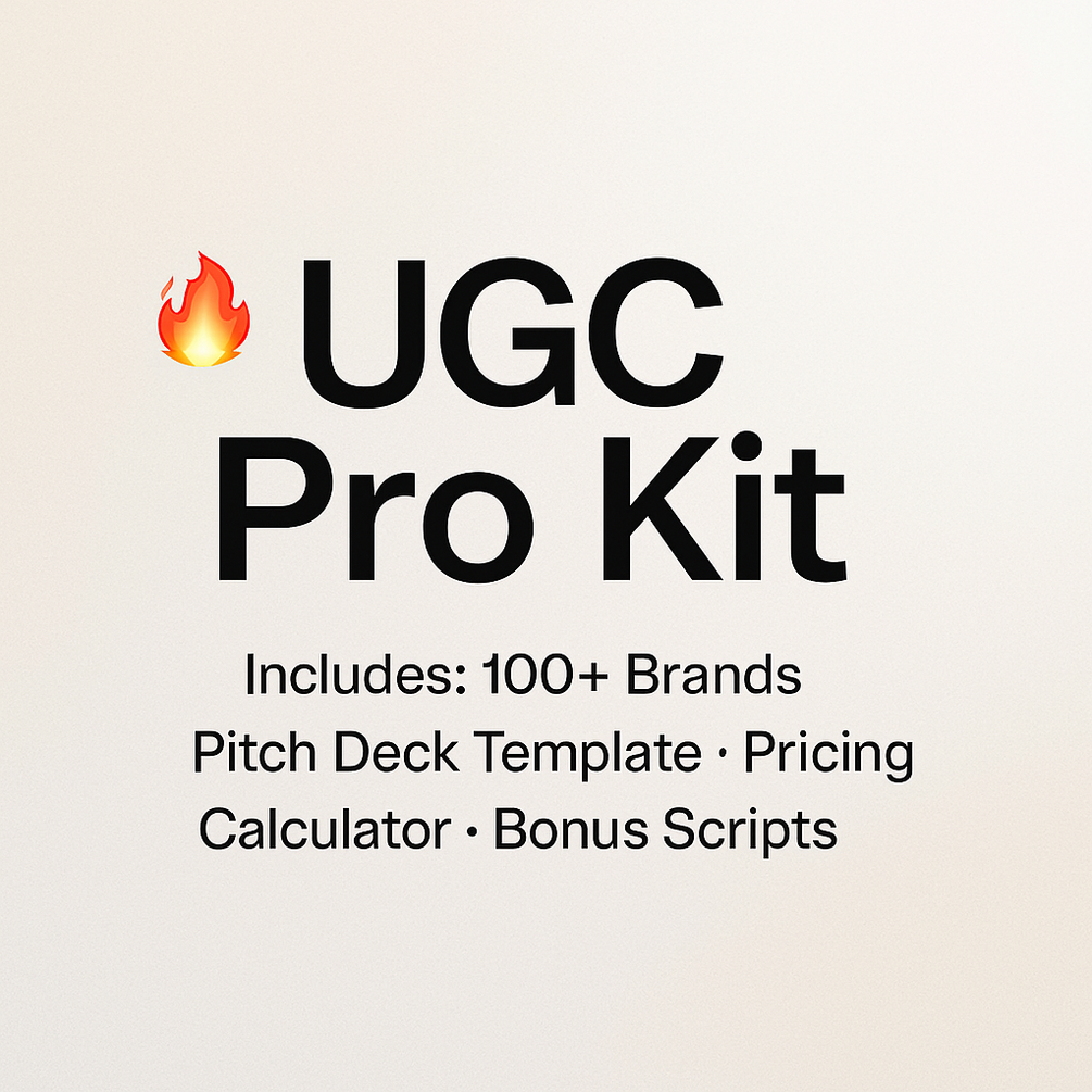 UGC Pro Kit – Brand Vault, Pitch Deck & Pricing Tools